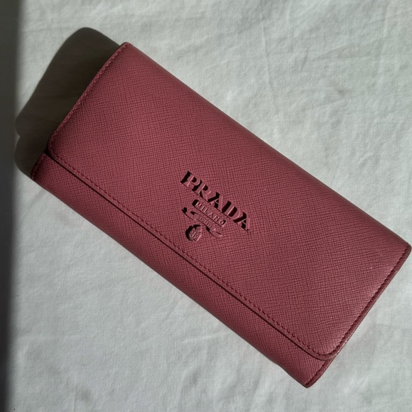 Prada | Bags | Prada Milano Made In Italy Pink Snap Wallet | Poshmark